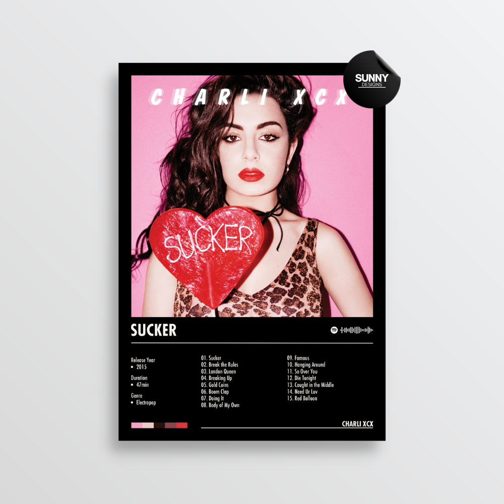 Charli XCX - Sucker | Album Cover Poster – Sunny Designs Posters
