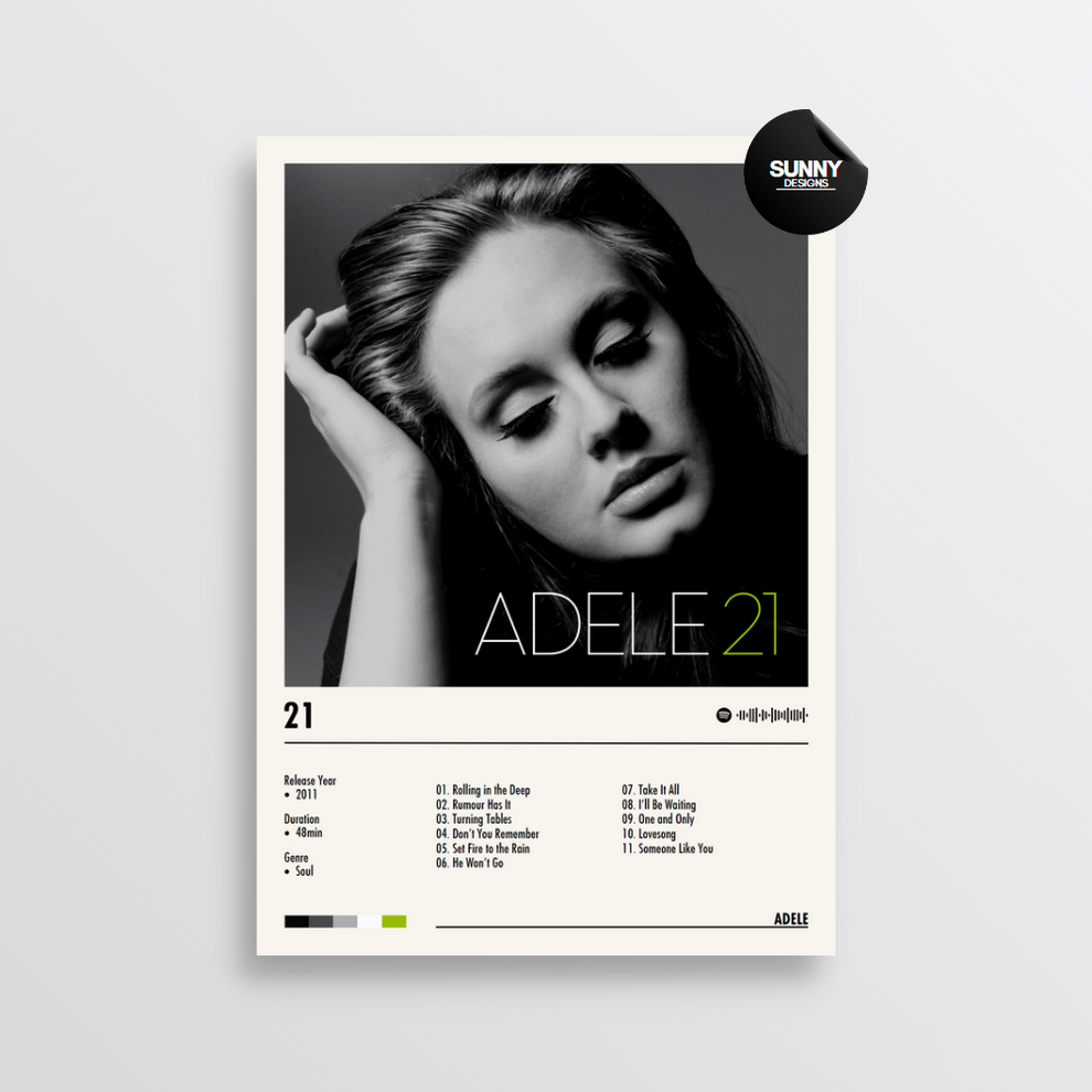Adele - 21 | Album Cover Poster – Sunny Designs Posters