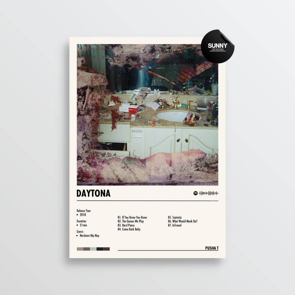 Pusha T - Daytona | Album Cover Poster – Sunny Designs Posters