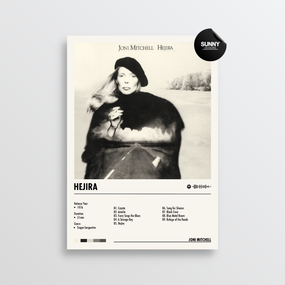 Joni Mitchell - Hejira | Album Cover Poster – Sunny Designs Posters
