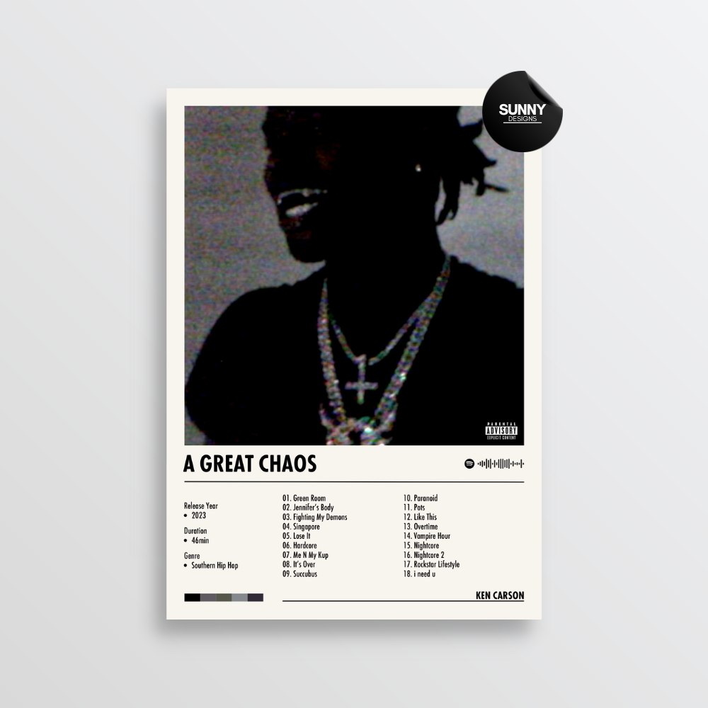 Ken Carson - A Great Chaos | Album Cover Poster – Sunny Designs Posters