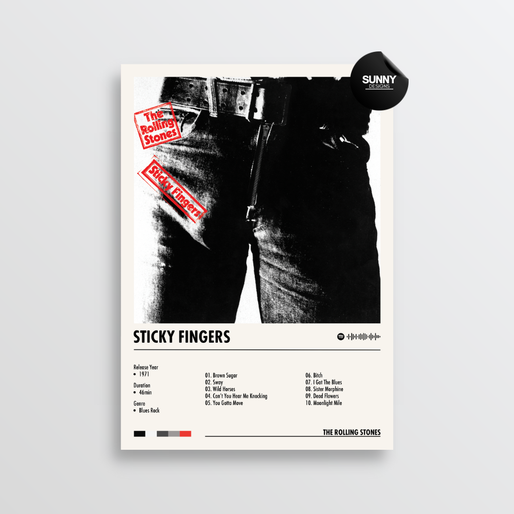 The Rolling Stones - Sticky Fingers | Album Cover Poster – Sunny ...