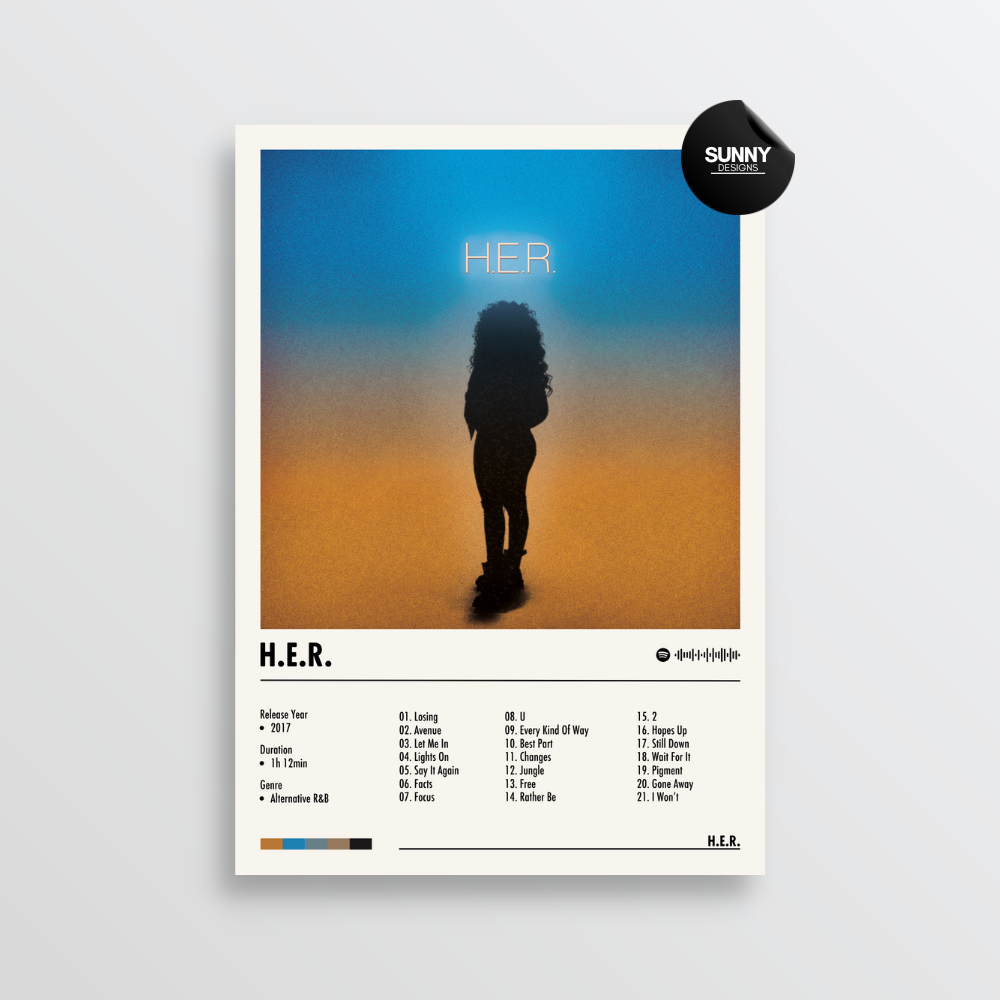 H.E.R. - H.E.R. | Album Cover Poster – Sunny Designs Posters