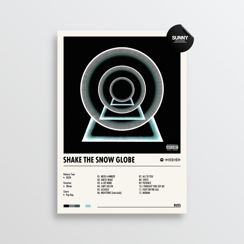 Russ - Shake the Snow Globe | Album Cover Poster – Sunny Designs Posters