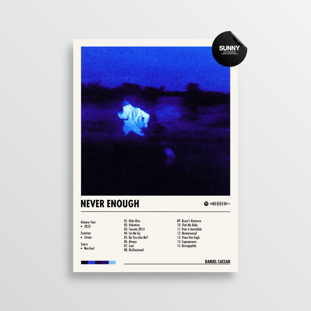 Daniel Caesar - NEVER ENOUGH | Album Cover Poster – Sunny Designs Posters