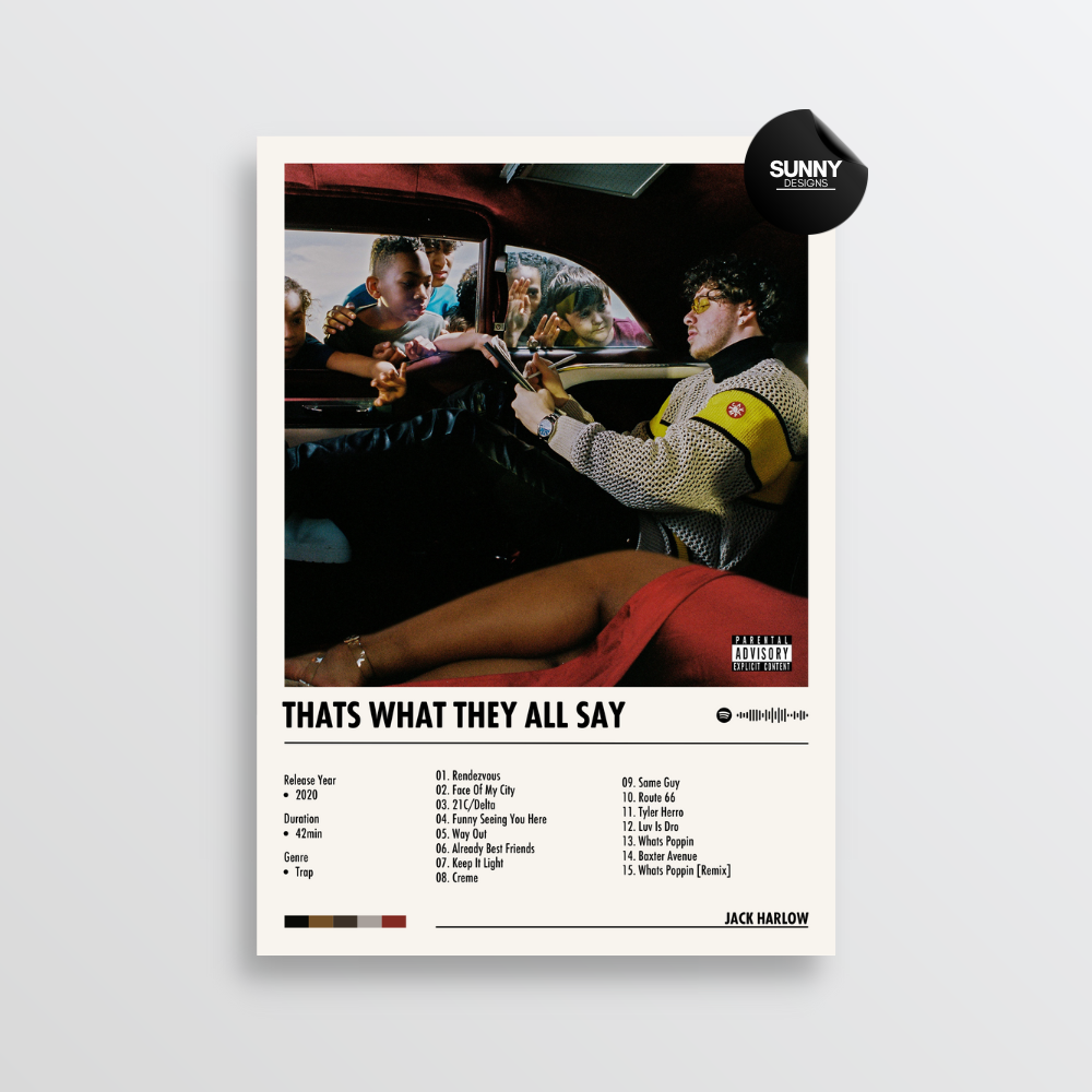 Jack Harlow - Thats What they All Say | Album Cover Poster – Sunny ...
