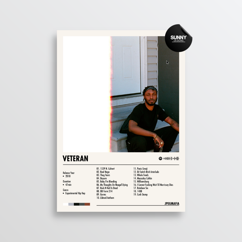 Jpegmafia - Veteran | Album Cover Poster – Sunny Designs Posters