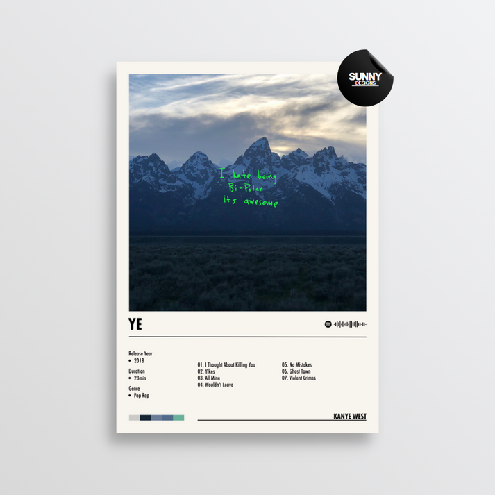 Kanye West - ye | Album Cover Poster – Sunny Designs Posters