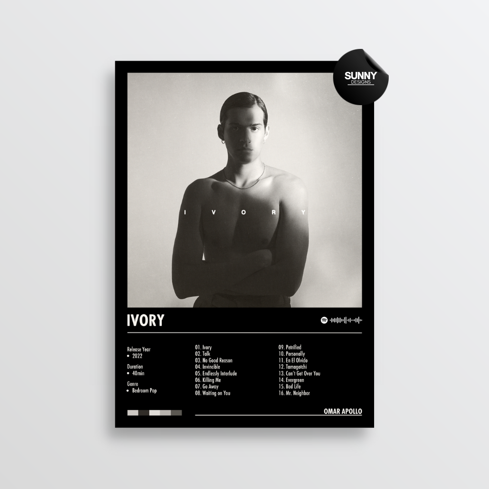Omar Apollo - Ivory | Album Cover Poster – Sunny Designs Posters