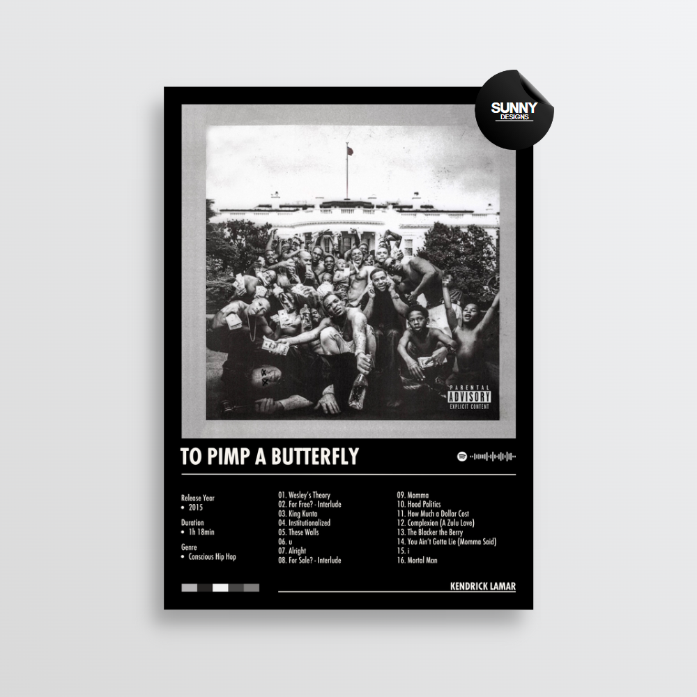 Kendrick Lamar - To Pimp A Butterfly | Album Cover Poster – Sunny ...