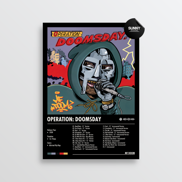 MF DOOM - Operation: Doomsday | Album Cover Poster – Sunny Designs Posters