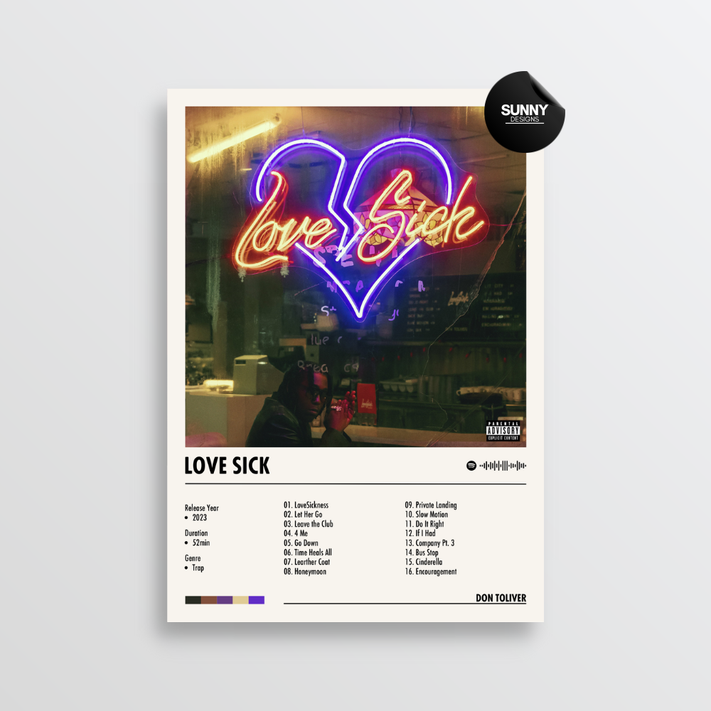 Don Toliver - Love Sick | Album Cover Poster – Sunny Designs Posters