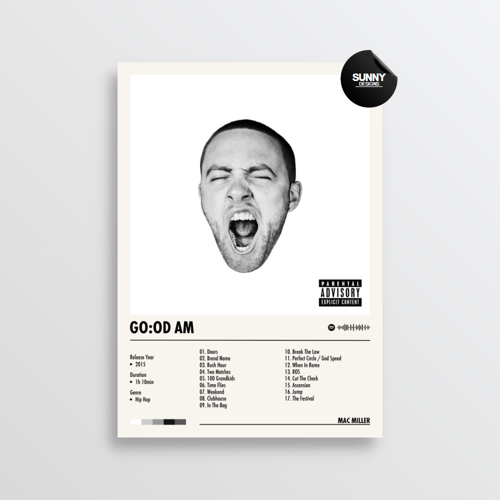 Mac Miller - Go: OD AM | Album Cover Poster – Sunny Designs Posters