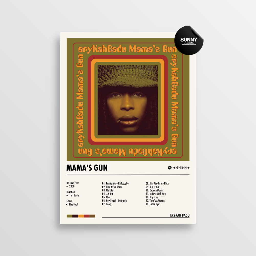 Erykah Badu - Mama's gun | Album Cover Poster – Sunny Designs Posters