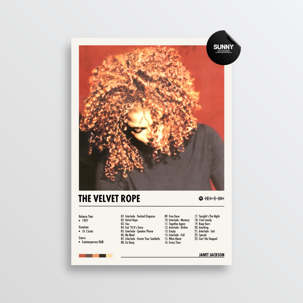 Janet Jackson - The Velvet Rope | Album Cover Poster – Sunny Designs ...