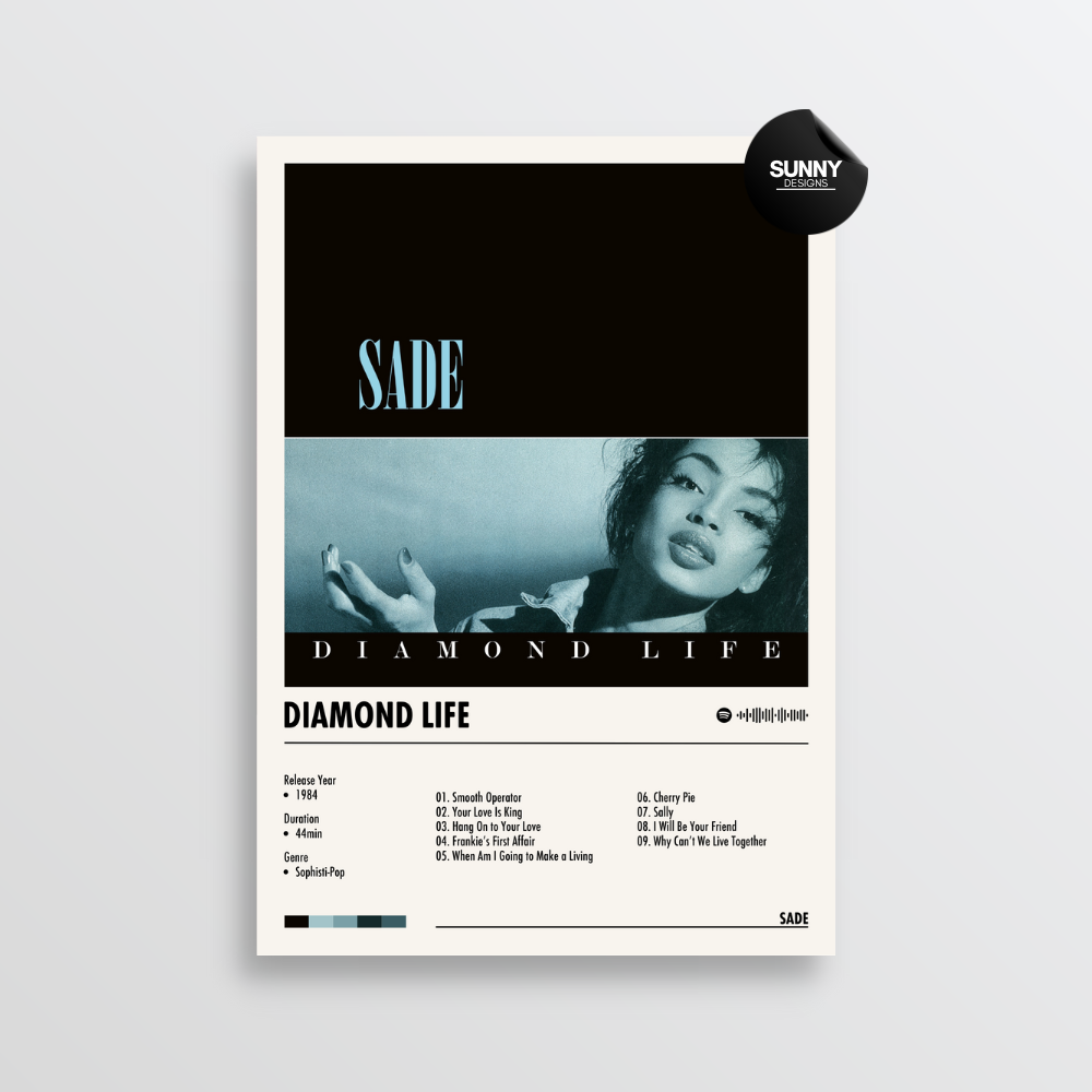 Sade - Diamond Life | Album Cover Poster – Sunny Designs Posters