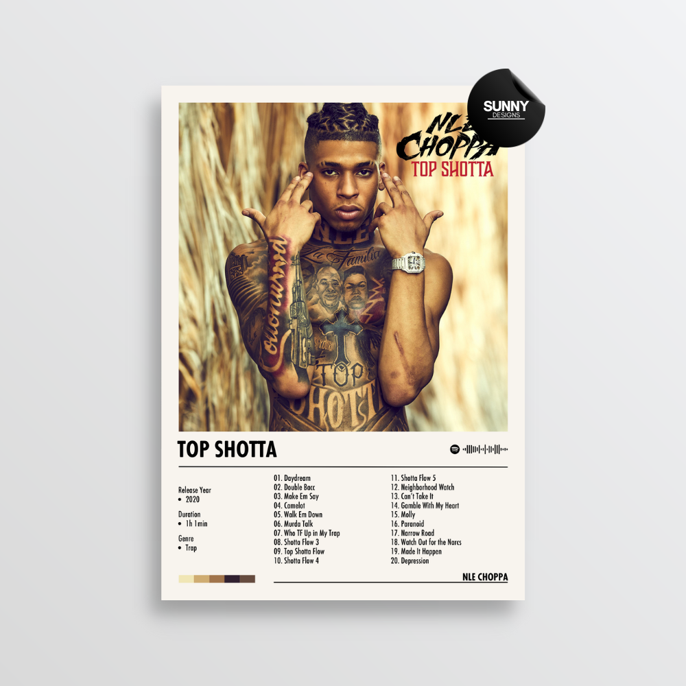 NLE Choppa - Top Shotta | Album Cover Poster – Sunny Designs Posters