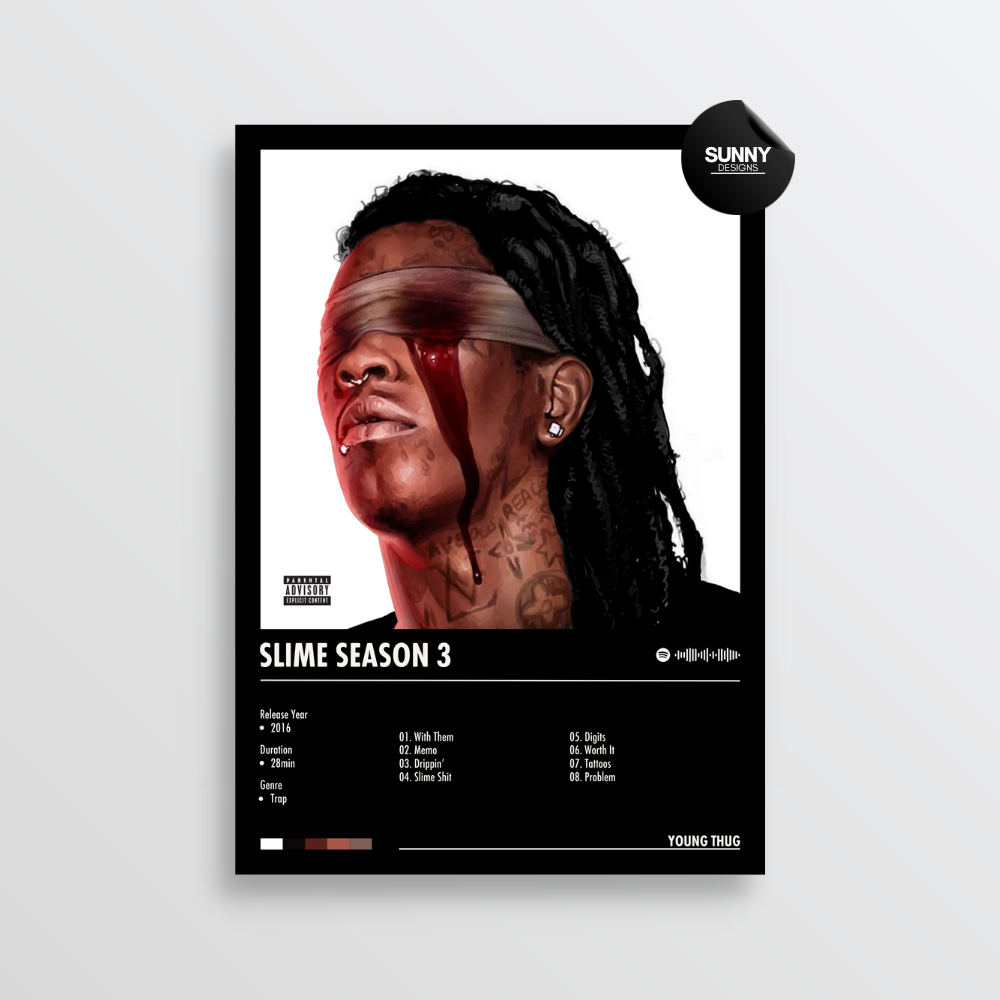 Young Thug - Slime Season 3 | Album Cover Poster – Sunny Designs Posters