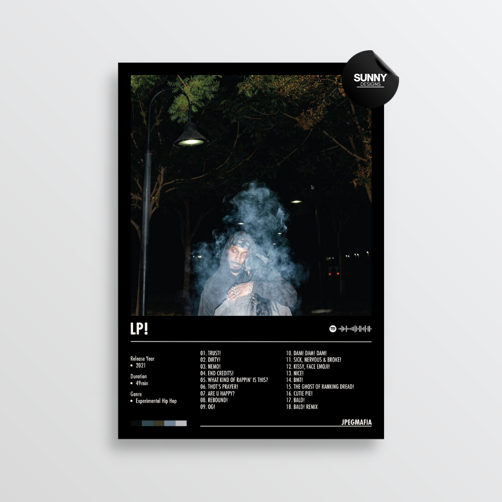 JPEGMAFIA - LP! | Album Cover Poster – Sunny Designs Posters