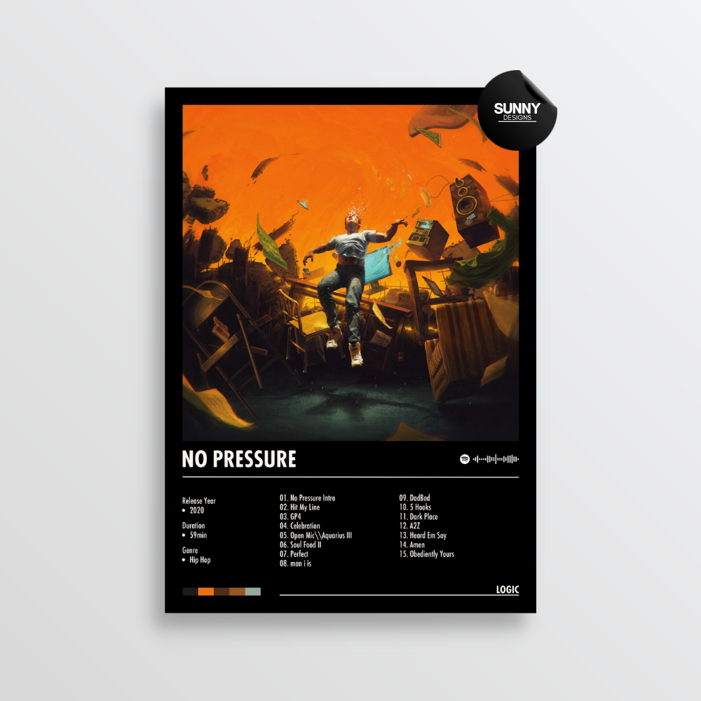 Logic - No Pressure | Album Cover Poster – Sunny Designs Posters