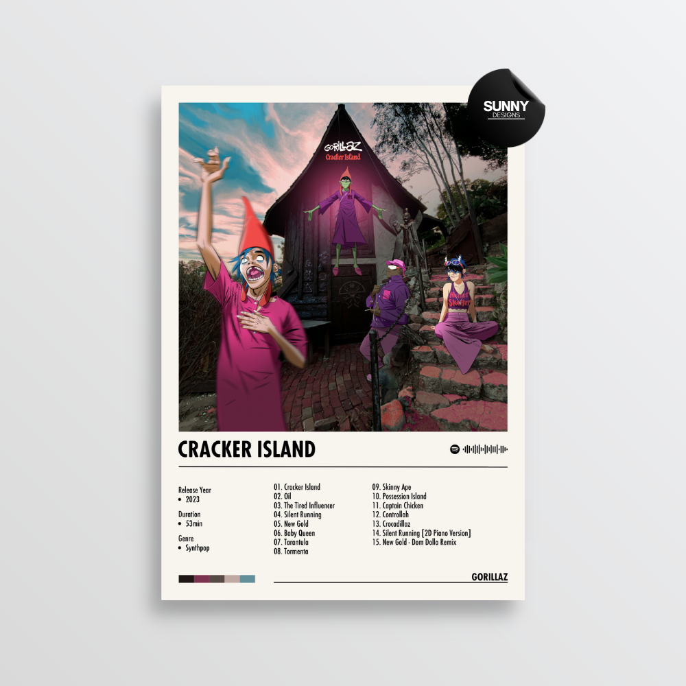 Gorillaz - Cracker Island (Deluxe) | Album Cover Poster – Sunny Designs ...